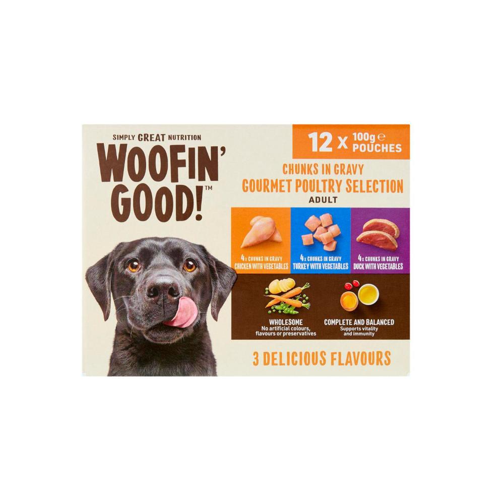 Buy Woofin Good Chunks In Gravy Mixed Selection Chicken- Duck & Turkey ...
