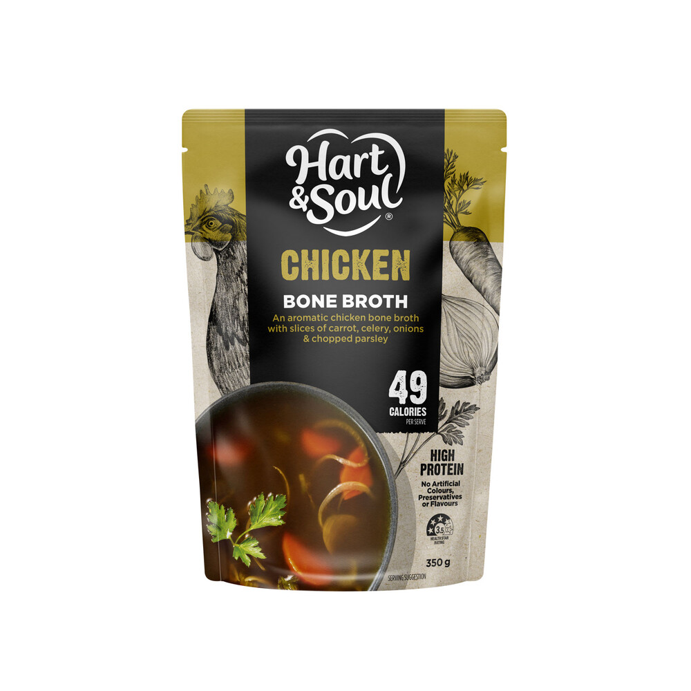 Buy Hart & Soul Chicken Low Calorie Bone Broth Soup 350g | Coles