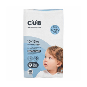 Buy CUB Nappy Pants Jumbo Size 4 50 pack | Coles