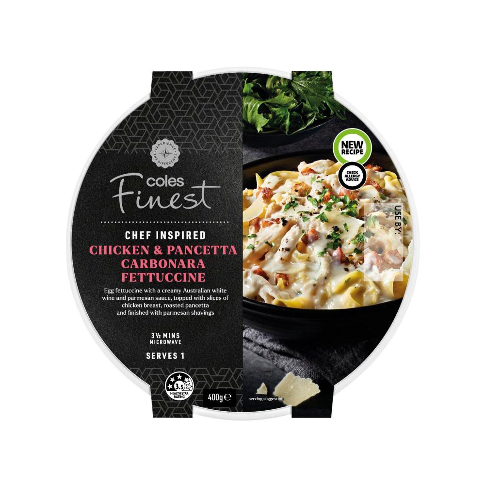 Buy Coles Finest Chicken And Pancetta Carbonara Fettuccine 400g | Coles