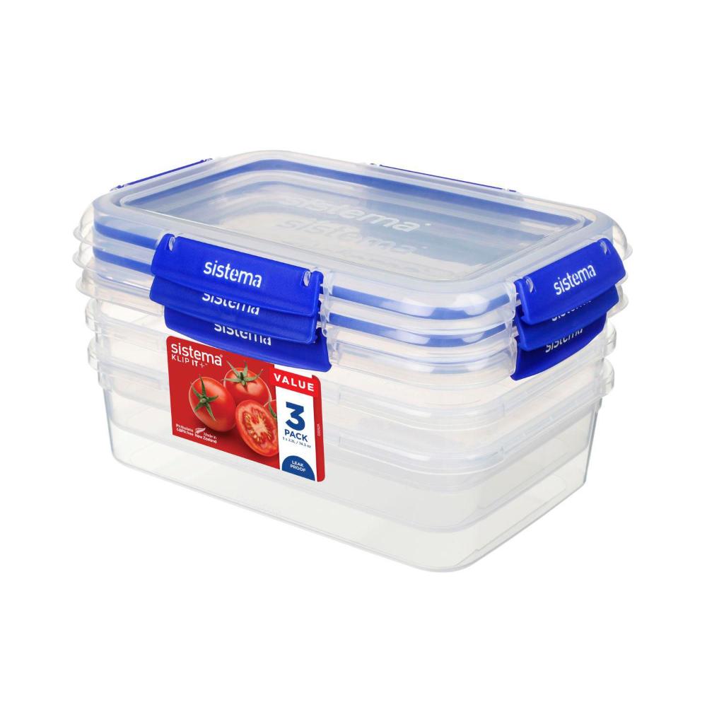 Buy Sistema Plus Rectangle Containers 2.2 Litre 3 pack | Coles