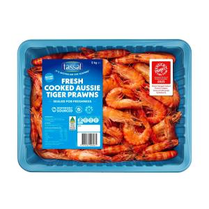 Calories in Coles Deli Fresh Australian Cooked Black Tiger Prawns ...