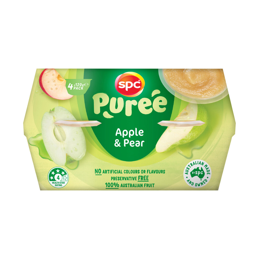 Buy SPC Apple & Pear Puree 4 pack | Coles