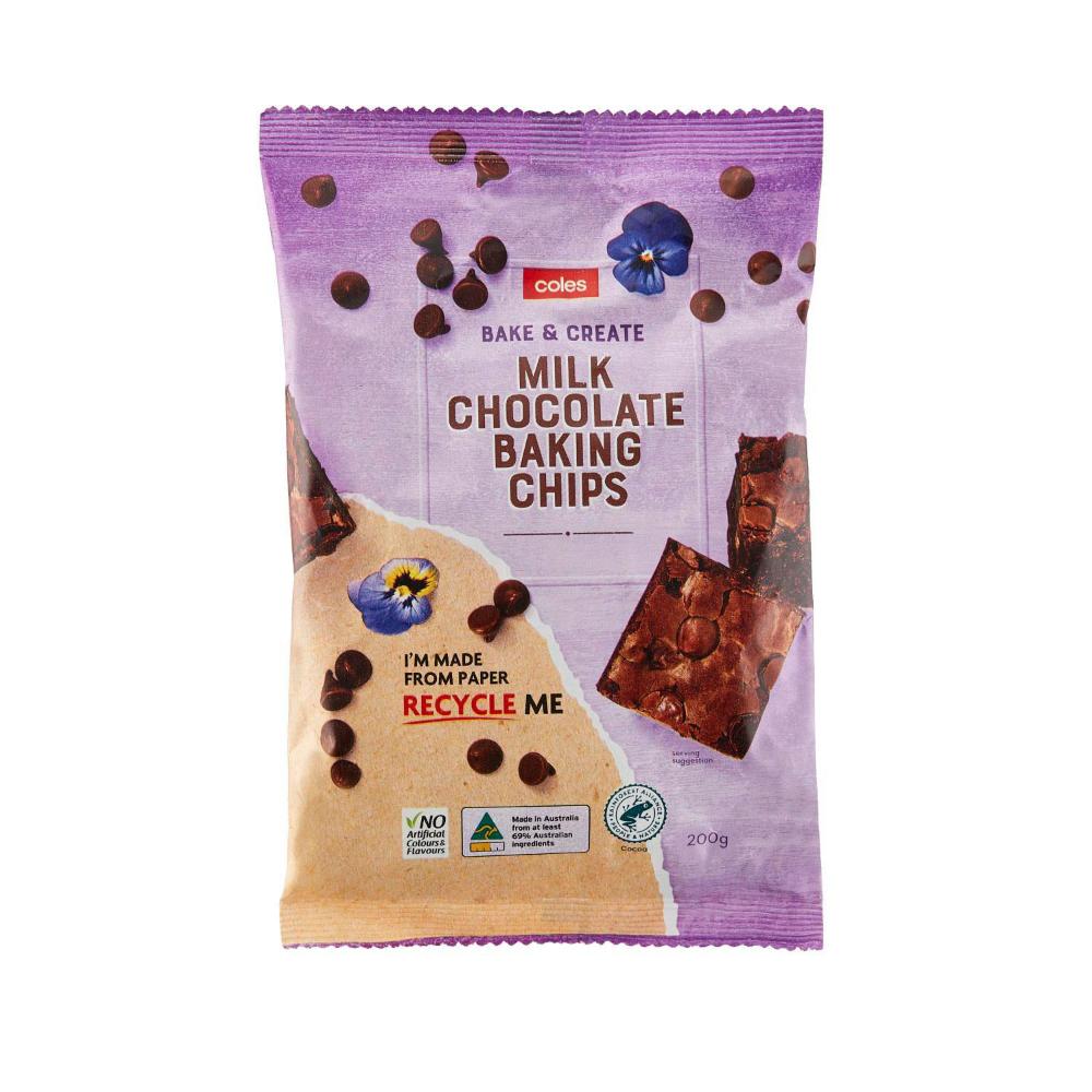 Buy Coles Bake & Create Milk Chocolate Chips 200g | Coles