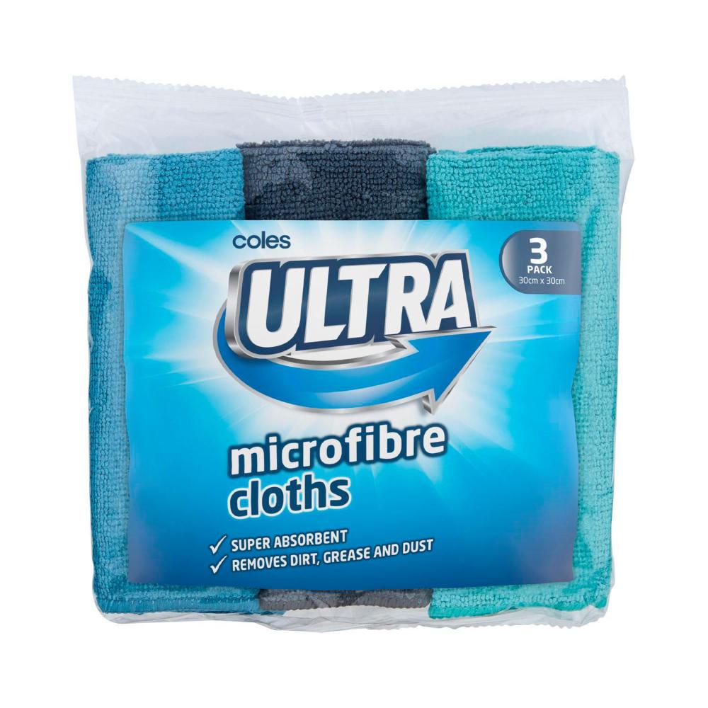 Buy Coles Ultra Microfibre Cloths 3 Pack | Coles