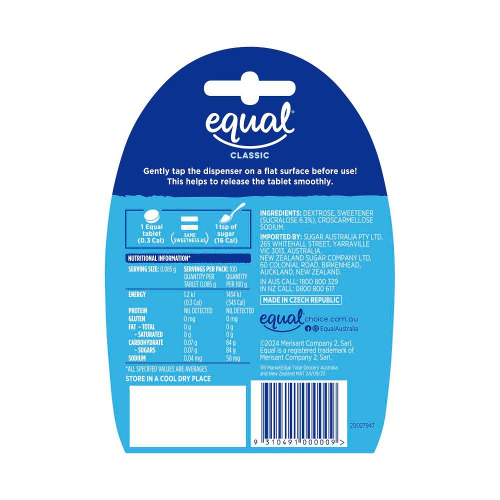 equal sugar tablets