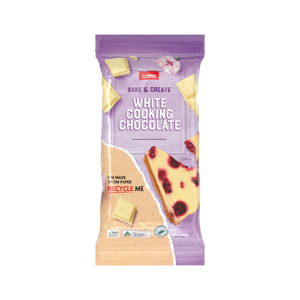 Buy Coles Bake & Create White Chocolate Block 200g | Coles
