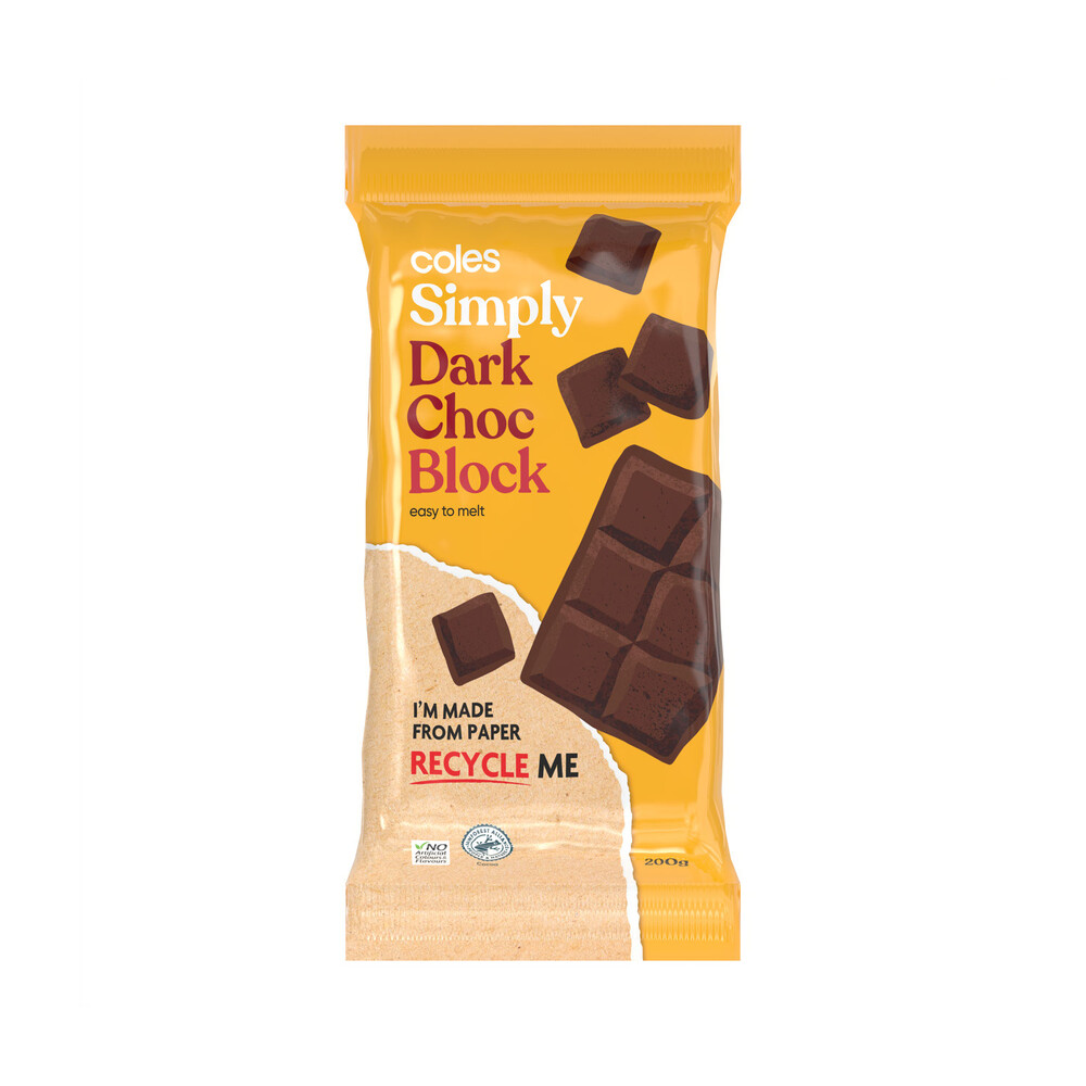 Buy Coles Simply Compound Dark Chocolate Block 200g | Coles