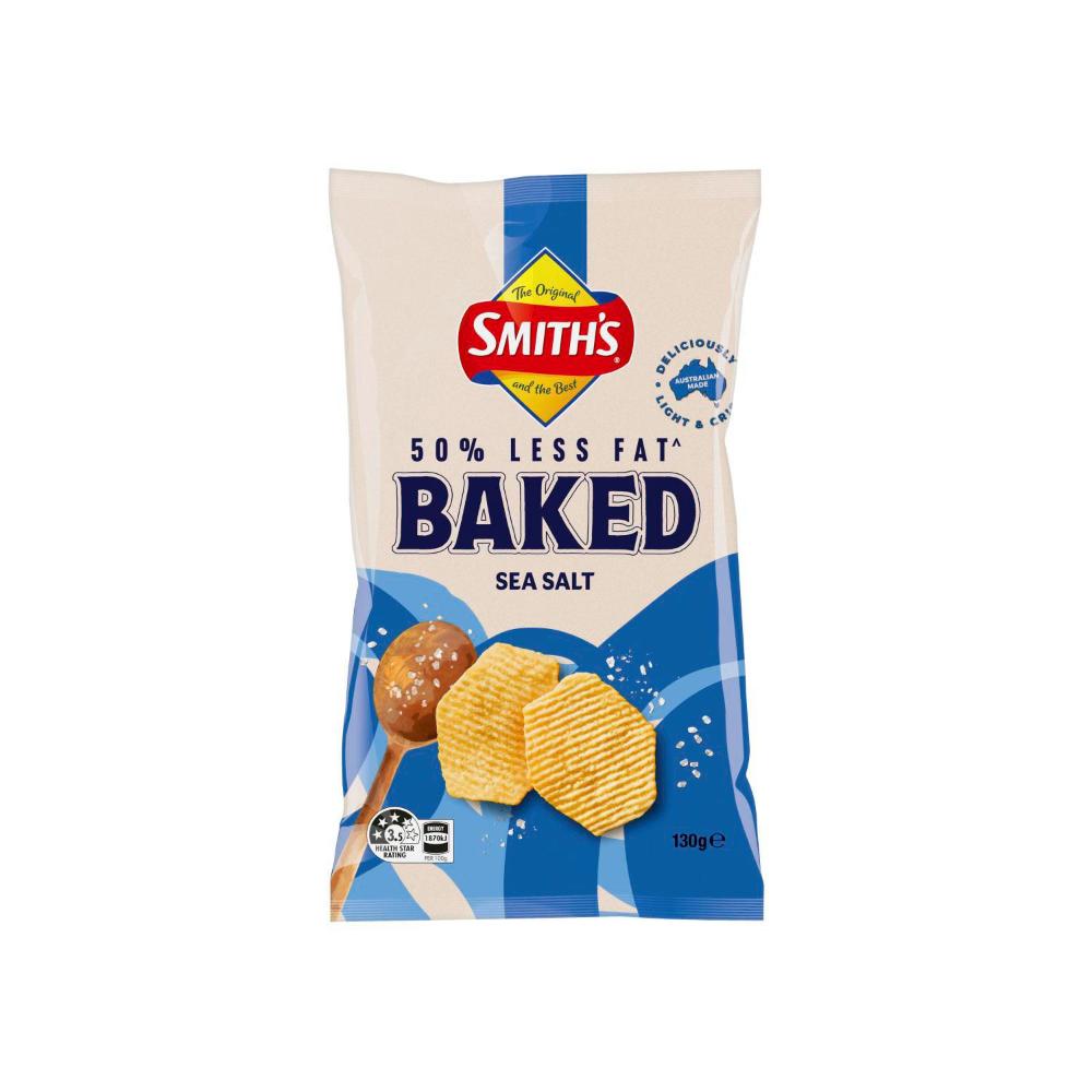 Buy Smith's Oven Baked Potato Chips Share Pack Sea Salt 130g | Coles