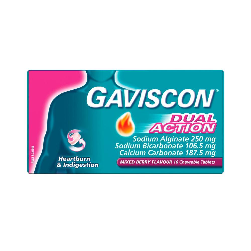 Buy Gaviscon Chewable Tablets Heartburn and Indigestion Relief Mixed ...