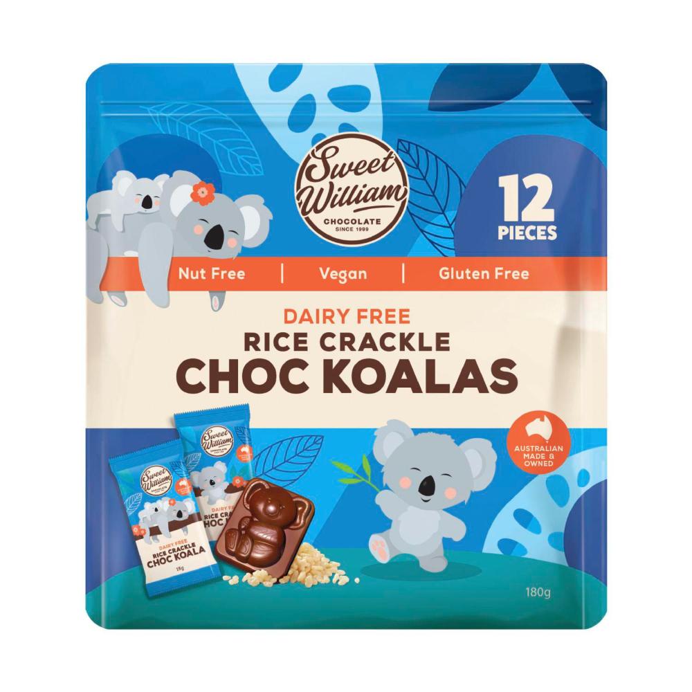Buy Sweet William Dairy Free Vegan Rice Crackle Chocolate Koalas ...
