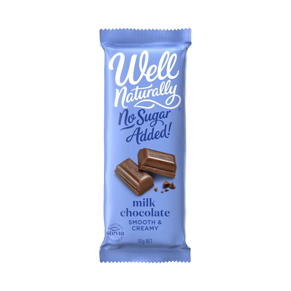 Buy Well Naturally No Sugar Added Milk Chocolate Smooth & Creamy 90g ...