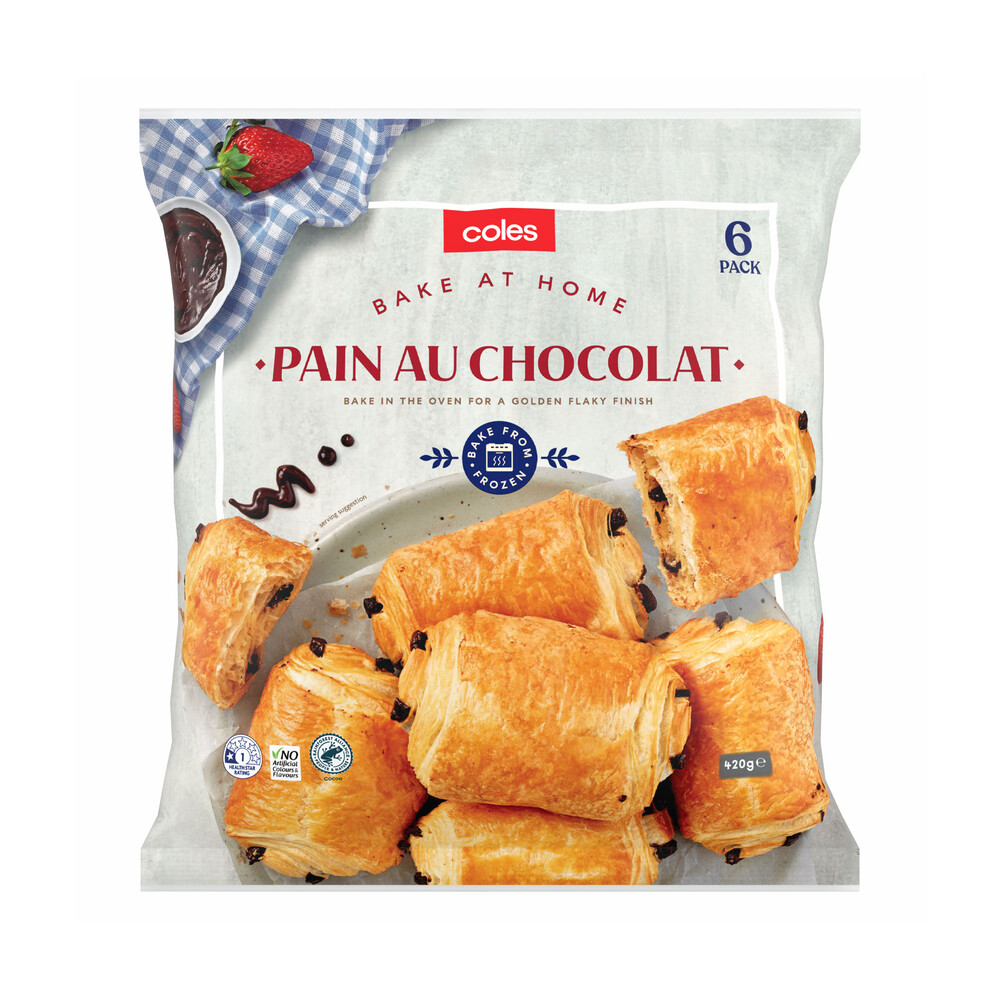 Buy Coles Frozen Bake At Home Pain Au Chocolat 6 Pack 420g | Coles