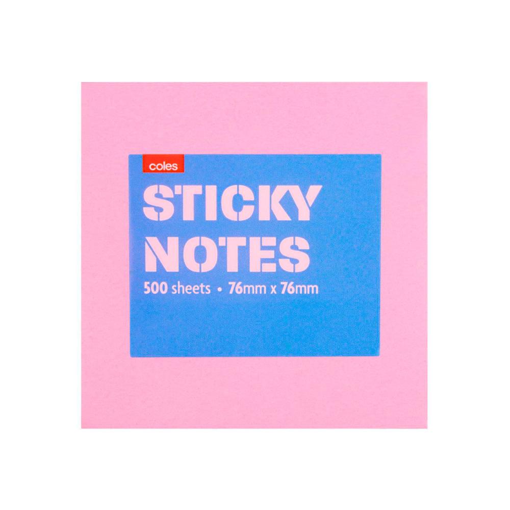 Buy Coles Sticky Notes Assorted Colours 5 pack | Coles