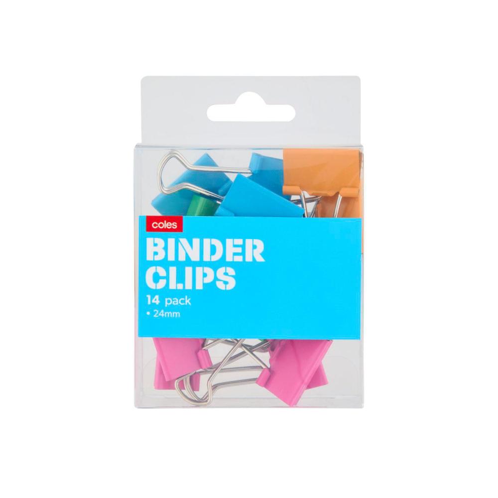 Buy Coles Assorted Binder Clips 24mm 14 pack | Coles