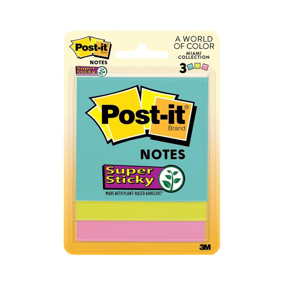 Buy Post-it Super Sticky Notes Miami 3 Pack | Coles