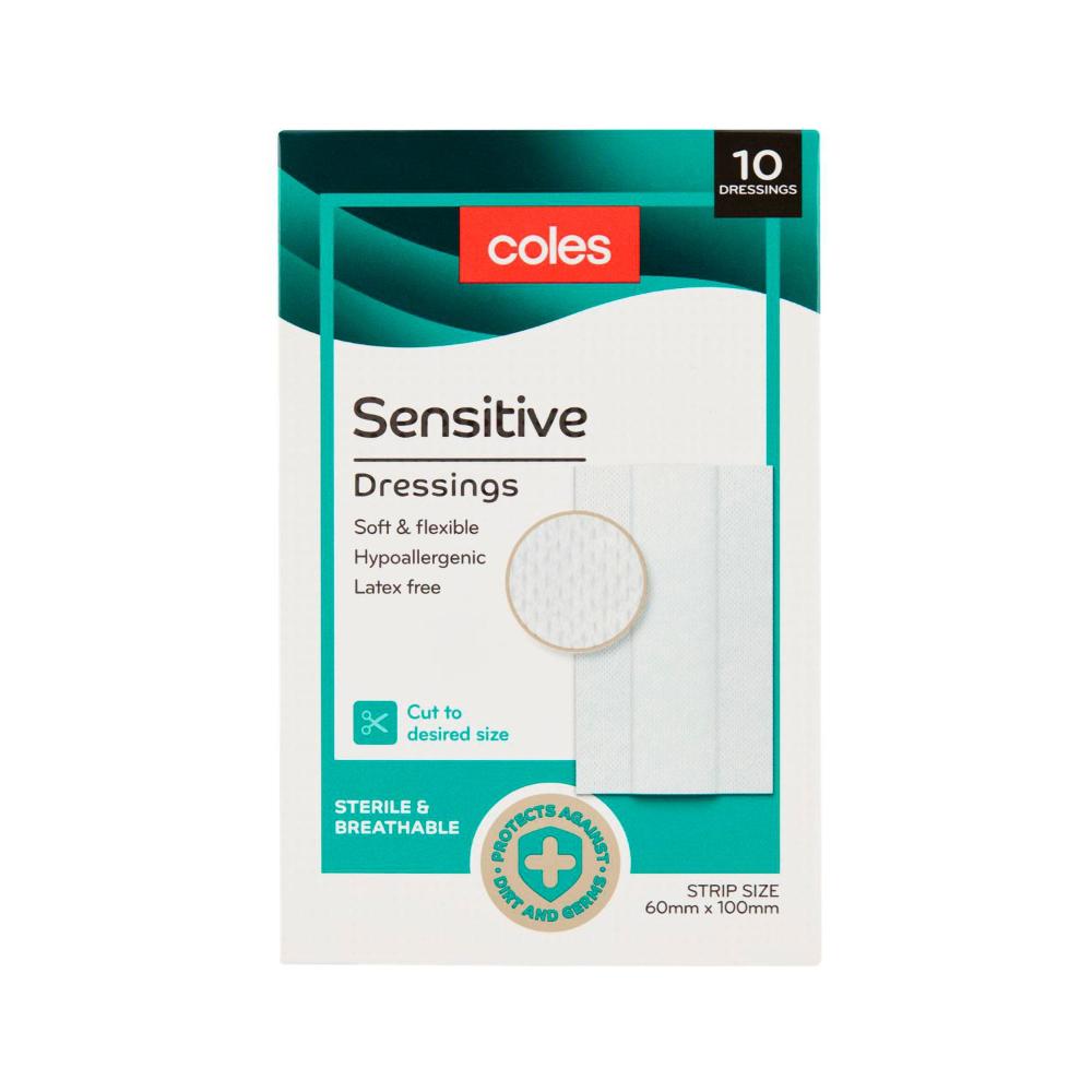 Buy Coles Sensitive Dressings 6x10cm 10 pack | Coles