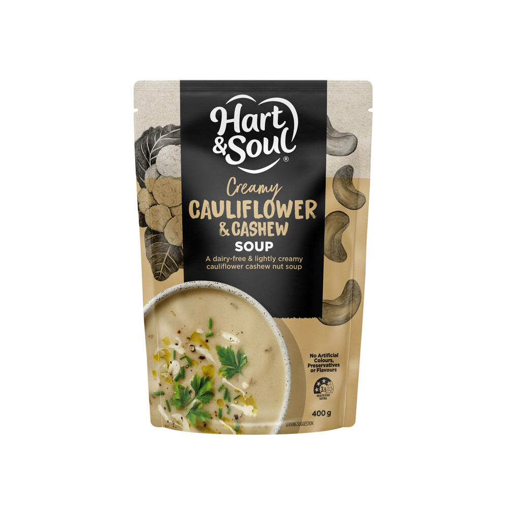 Buy Hart & Soul Cauliflower & Cashew Soup Pouch 400g | Coles