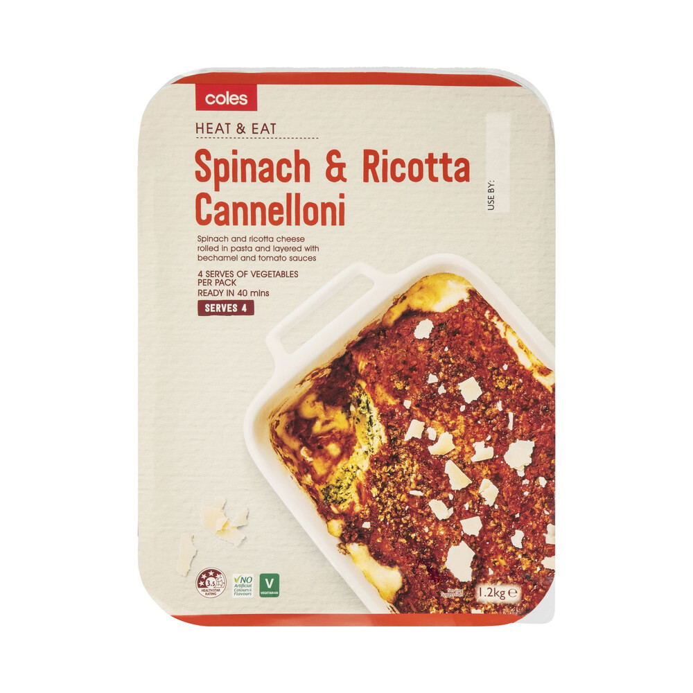 Buy Coles Spinach And Ricotta Cannelloni 1.2kg | Coles