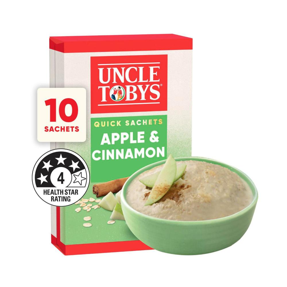 Buy Uncle Tobys Oats Quick Sachets Apple Cinnamon 350g | Coles