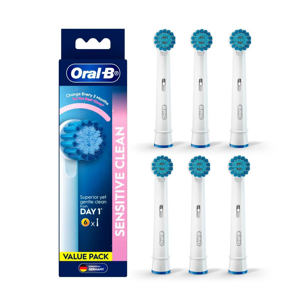 Buy Oral B Sensitive Clean Electric Toothbrush Replacement Heads 6 Pack ...