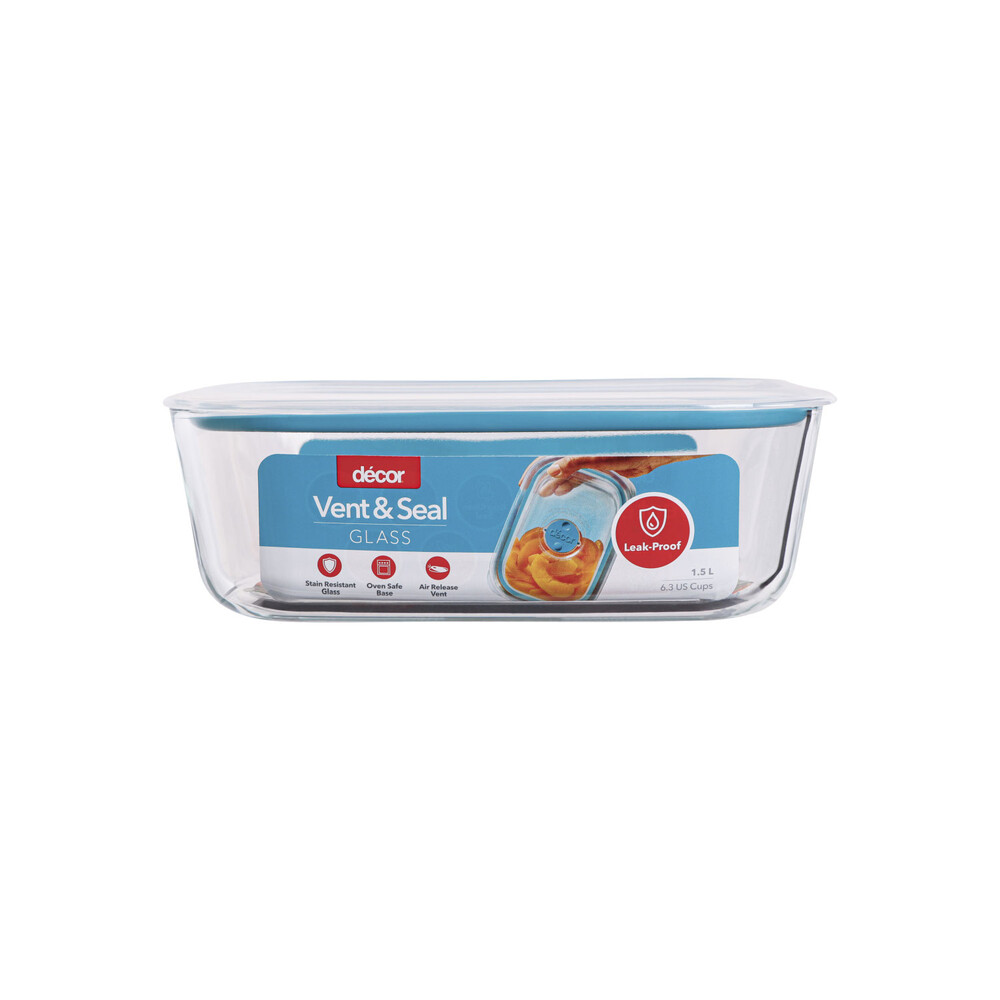 Buy Decor Vent & Seal Leak Proof Glass Container 1.5l 1 Each | Coles
