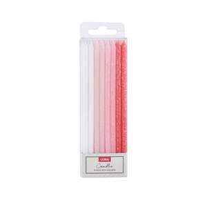 Buy Coles Gliitter Candles Pink 16 pack | Coles