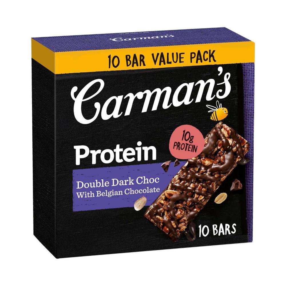 Buy Carman's Double Dark Choc Protein Bars 10 Pack 400g | Coles