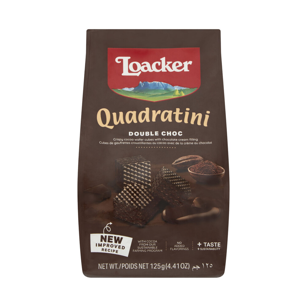 Buy Loacker Quadratini Wafers Biscuits Double Choc 125g | Coles