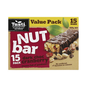 Calories in Tasti Dark Choc Cranberry Nut Bar calcount