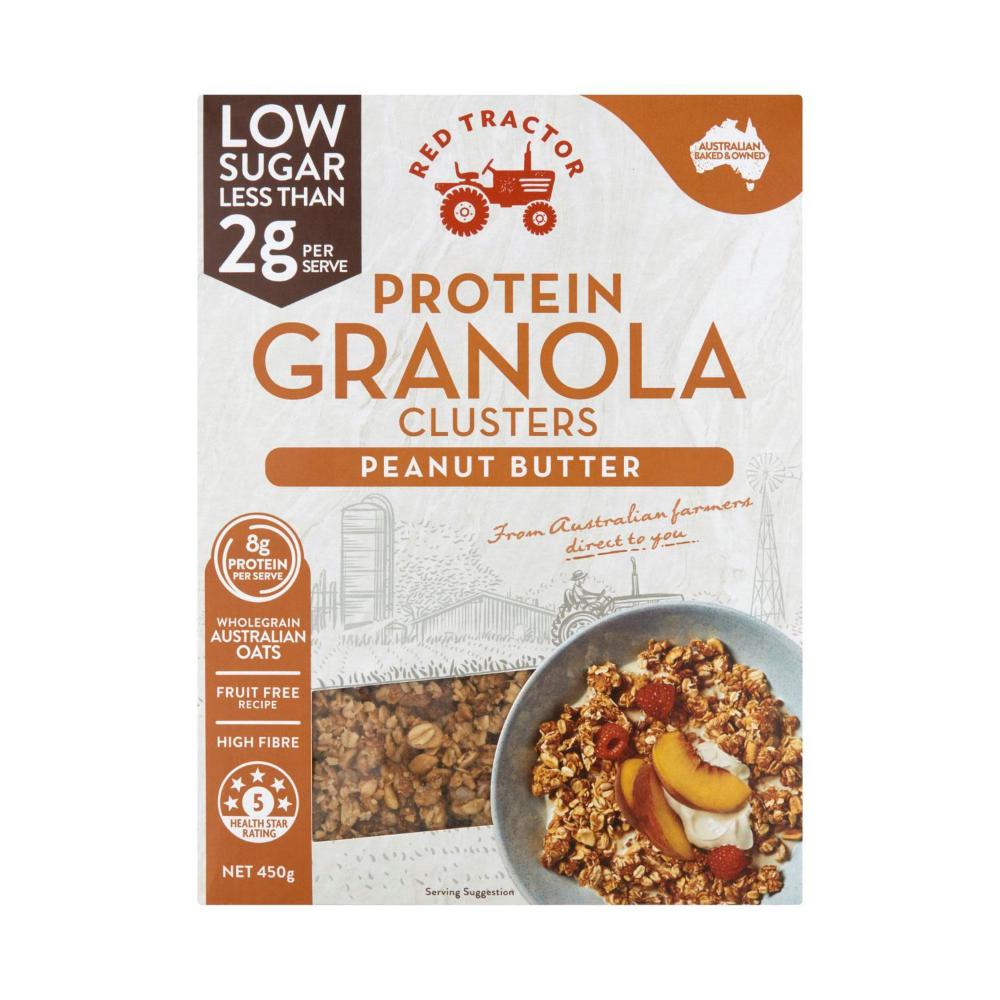 Buy Red Tractor Protein Low Sugar Granola Peanut Butter 450g | Coles