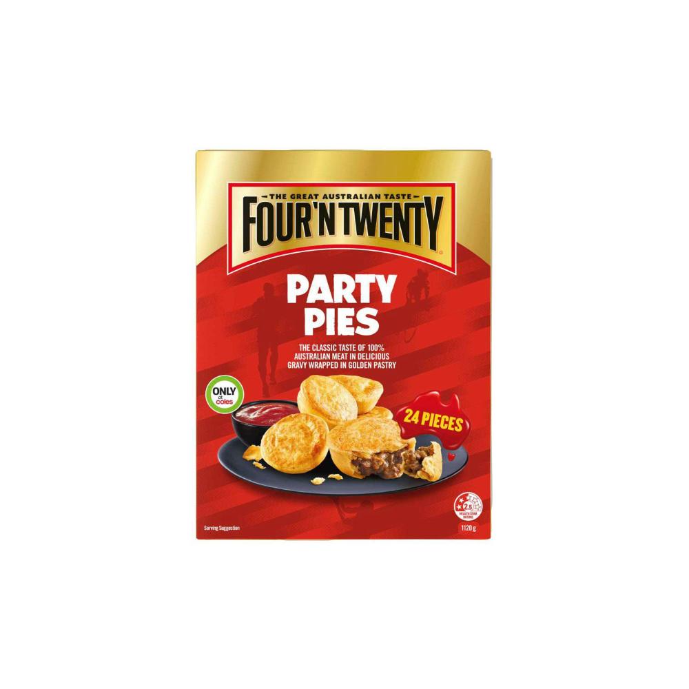 Buy Four'N Twenty Party Pies 24 Pack 1.12kg | Coles