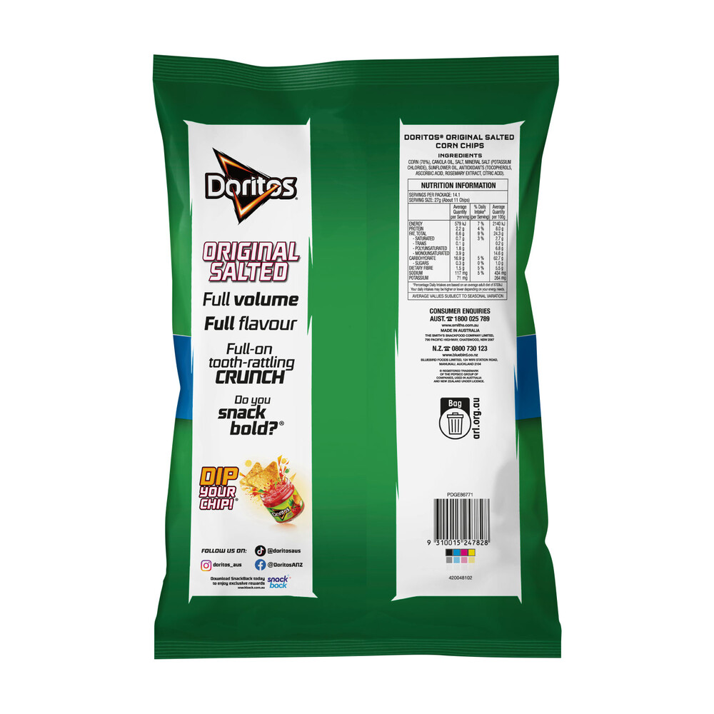 Buy Doritos Original Corn Chips 380g | Coles