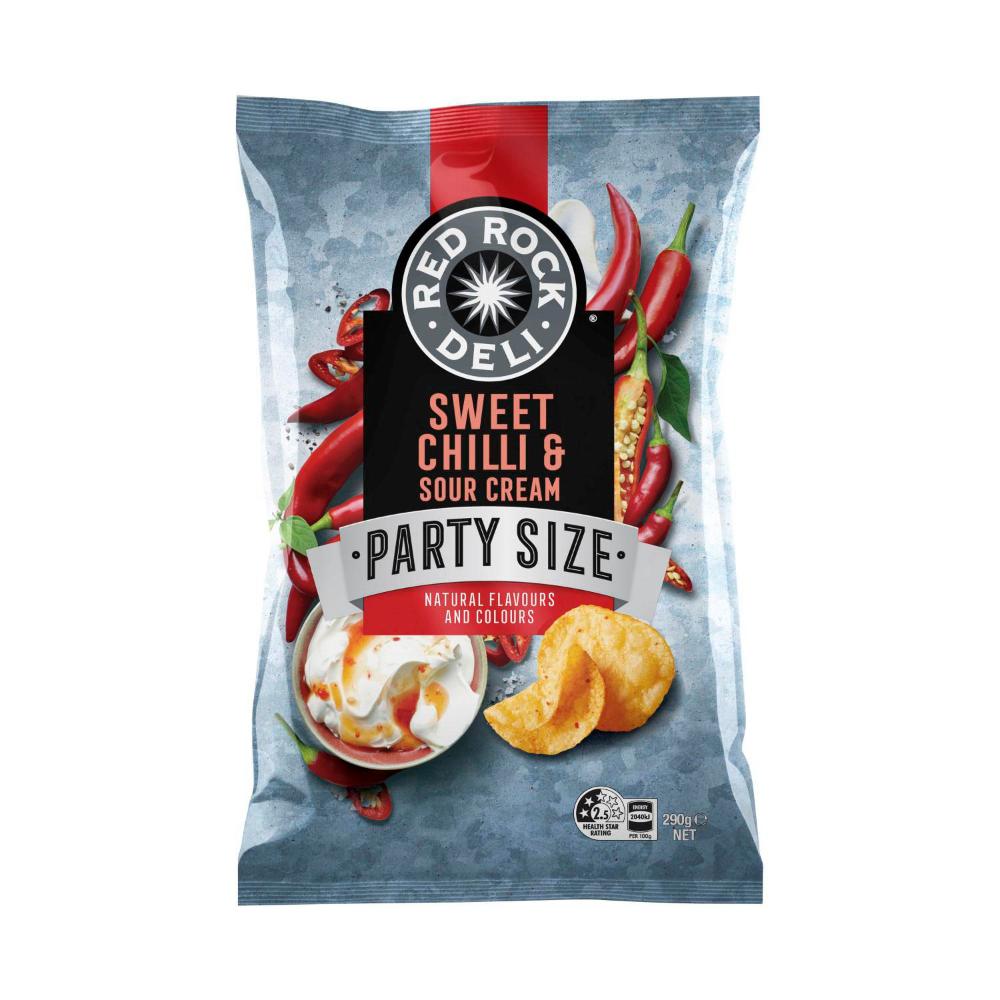 Buy Red Rock Deli Potato Chips Party Bag Sweet Chilli & Sour Cream 290g ...