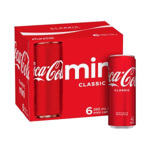 Calories in Coca-Cola Classic Coke Mini Multipack Cans 200mL Calorie ...