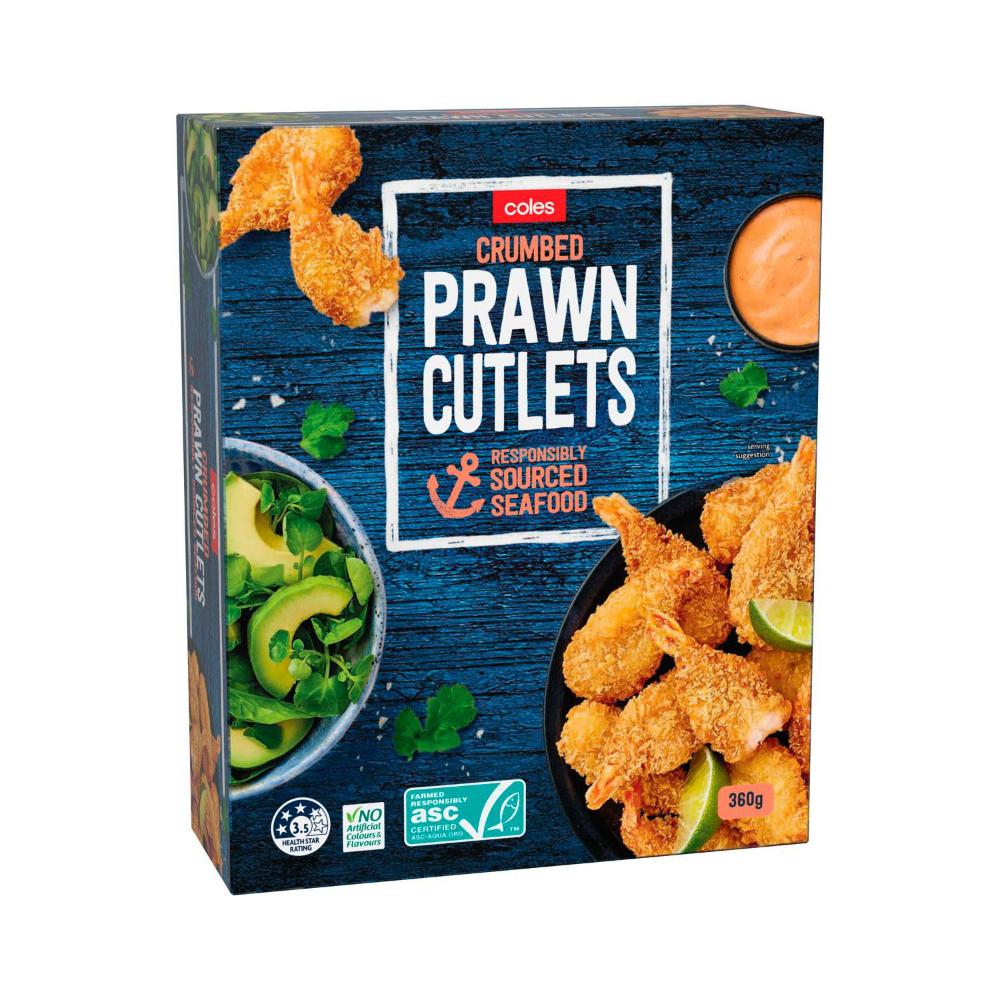 Buy Coles Crumbed Prawn Cutlets 360g | Coles