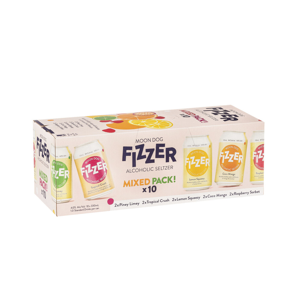 Buy Moon Dog Fizzer Mixed Can 330mL 30 Pack | Coles