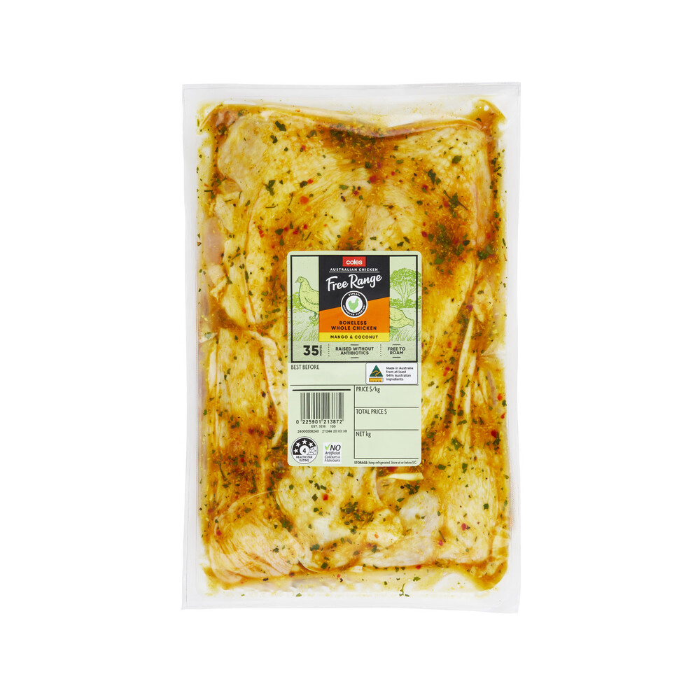 Buy Coles Free Range RSPCA Approved Chicken Mango & Coconut approx ...