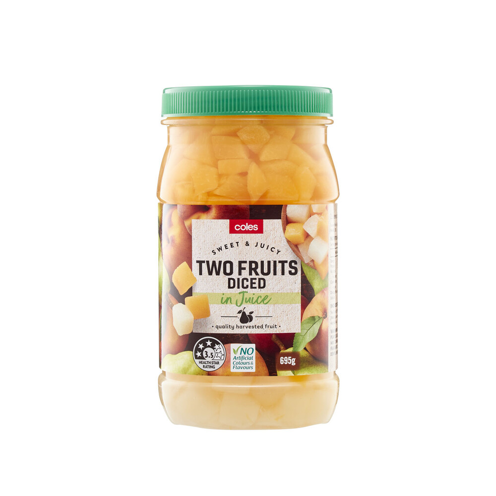 Buy Coles Two Fruits In Pear Fruit Juice 695g | Coles