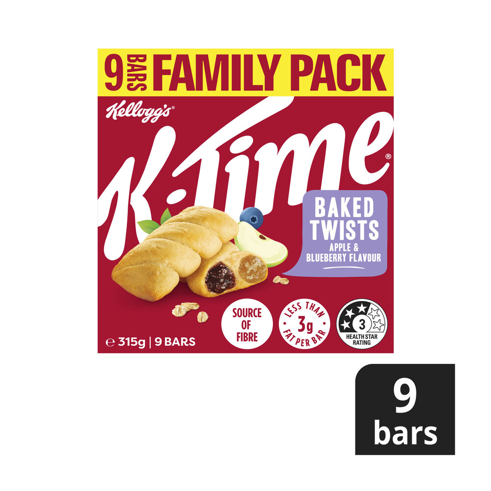 Buy Kellogg's K-time Baked Apple Blueberry Twist 9 Pack 315g | Coles