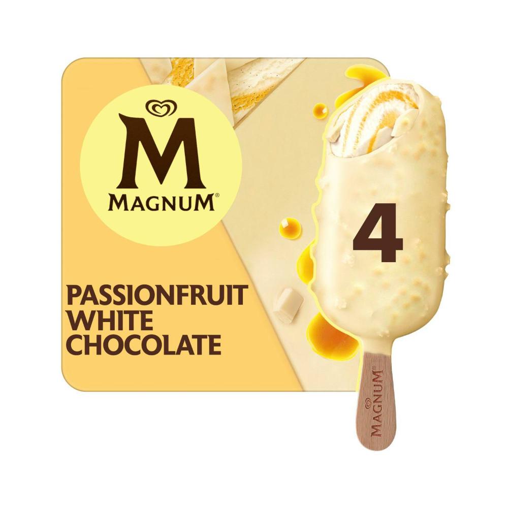 Buy Magnum Ice Cream Tahiti Passionfruit White Choc 4 Pack 360mL | Coles