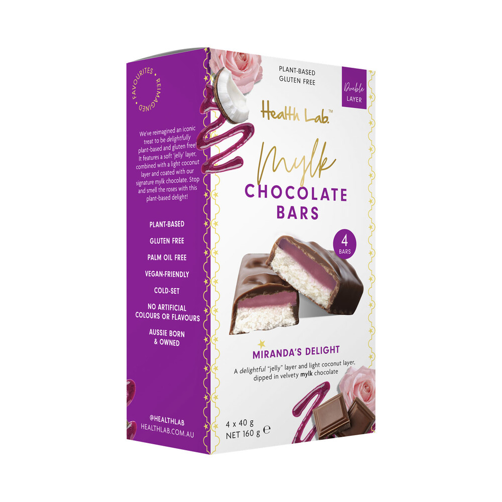 Buy Health Lab Mirandas Delight Mylk Chocolate Bars 4x40g 160g | Coles