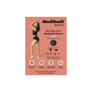 Buy Modibodi Mid Rise Period Brief Moderate Heavy Size 8 1 pack | Coles