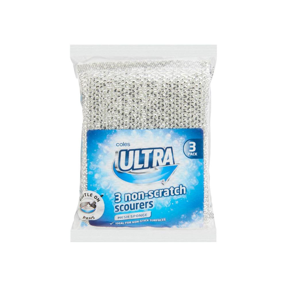 Buy Coles Ultra Non- Scratch Mesh Sponge Scourers 3 Pack | Coles