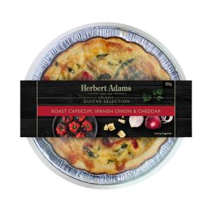 Buy Herbert Adams Roasted Capsicum Spanish Onion Cheddar Quiche 200g ...