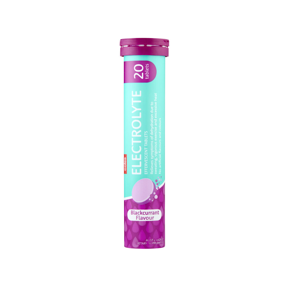 Buy Coles Electrolyte Tablets Blackcurrant 20 pack | Coles
