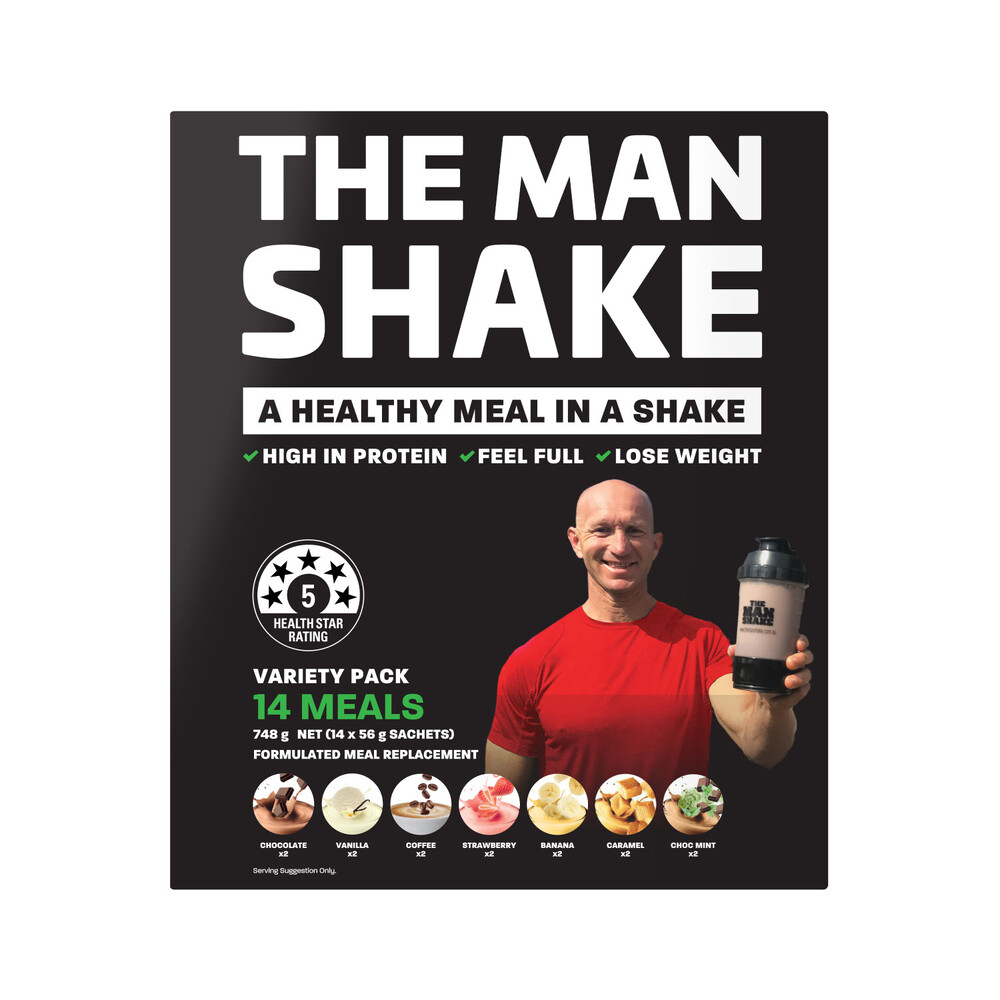 Buy The Man Shake Meal Replacement Variety 14 Pack 784g | Coles
