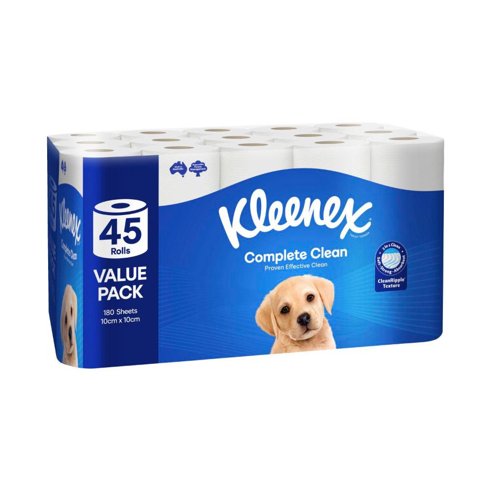 Buy Kleenex Complete Clean Value Pack 45 Pack | Coles