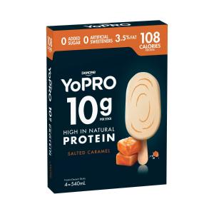Buy YoPro Frozen Desserts Salted Caramel 4 pack 540mL | Coles