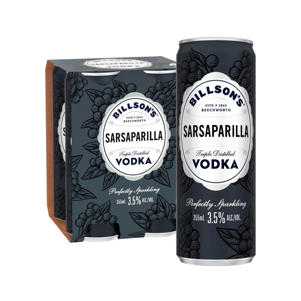 Buy Billson's Sarsaparilla Vodka Mixed Drink 355mL 4 Pack | Coles